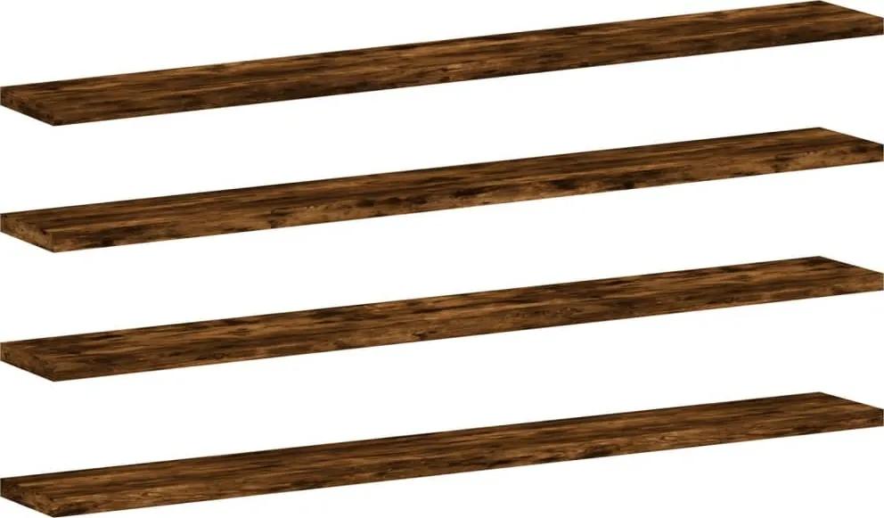 vidaXL Nástěnné police 4 ks kouřový dub 80x10x1,5 cm kompozitní dřevo [838255]