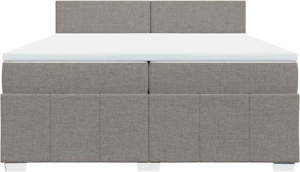 Box spring postel s matrací taupe 200x200 cm textil 3289472