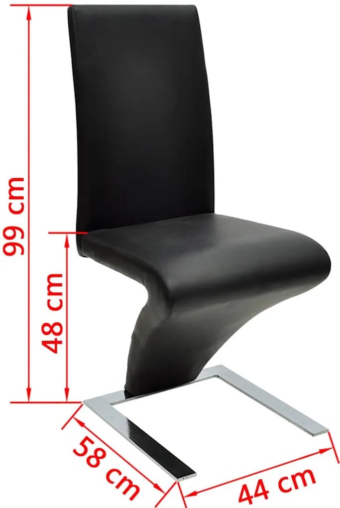 Jídelní židle 4 ks černé umělá kůže 160563