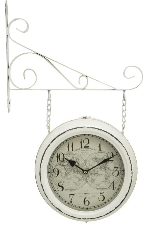 Bílé nástěnné kovové hodiny Mauro Ferretti