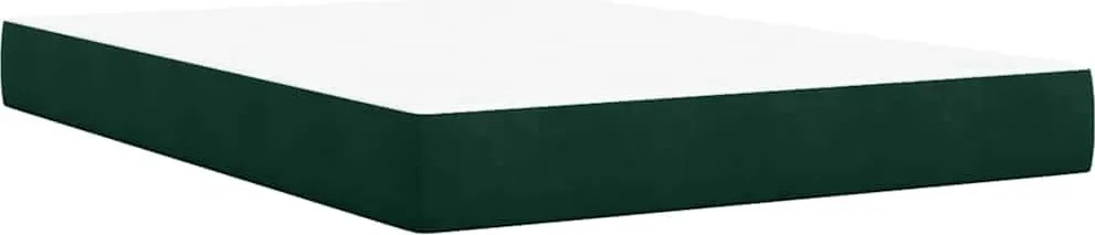 Box spring postel s matrací tmavě zelená 160x200 cm samet 3286351