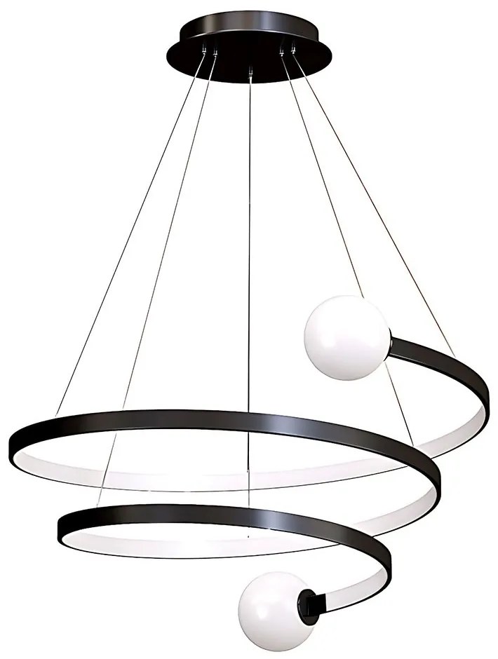 Toolight Závěsné LED osvětlení Modern Spiral D105 LHJ029-CP černé