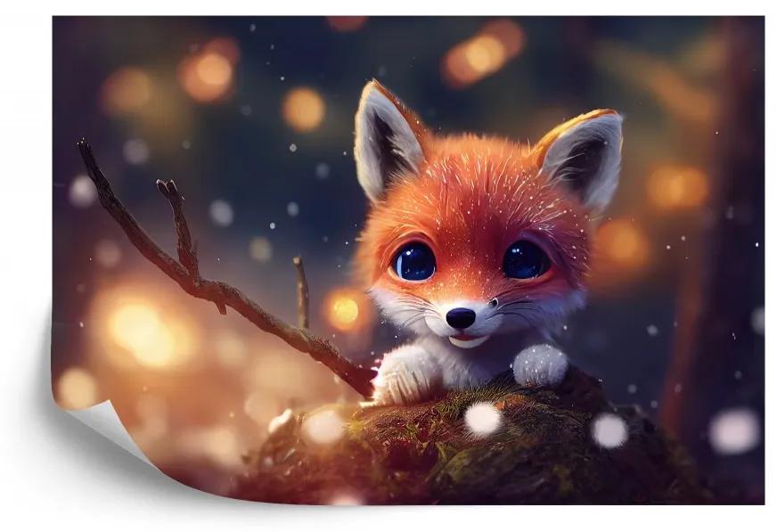 Fototapeta Red Fox Cub In The Snow Omyvatelný vlies 104x70.5