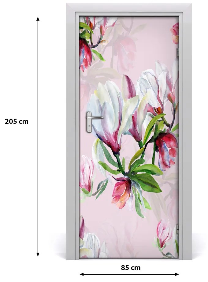 Samolepící fototapeta na dveře magnolie 85x205 cm