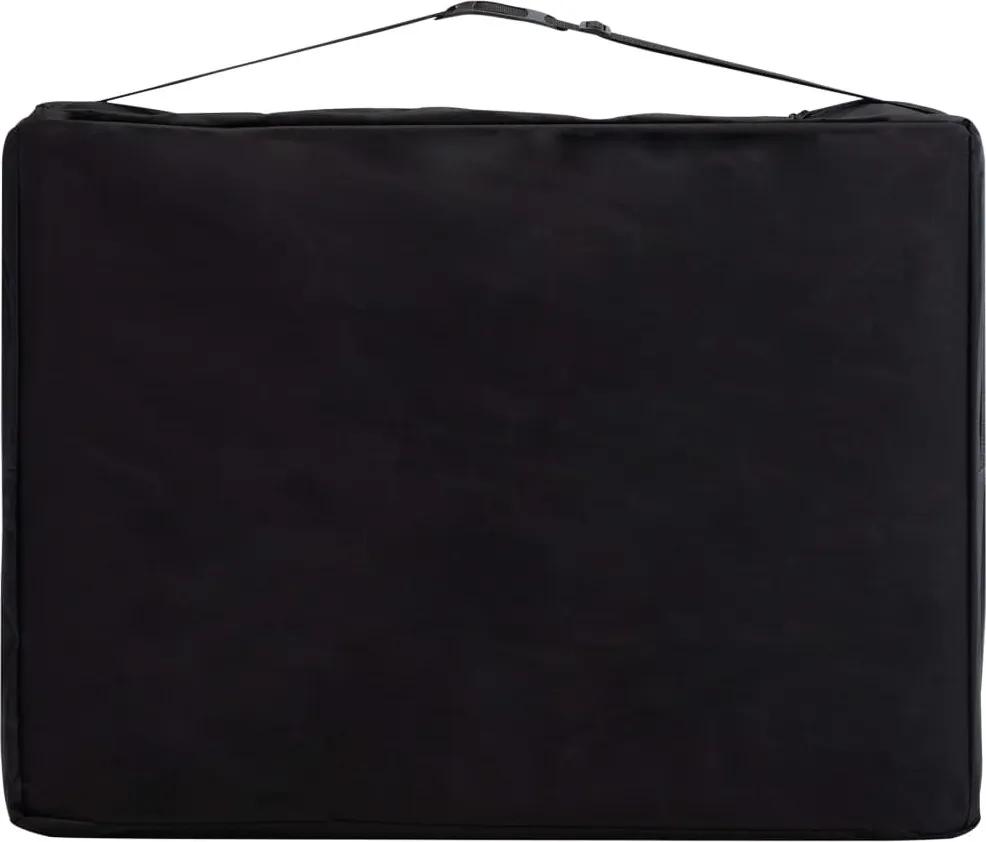 vidaXL Skládací masážní stůl 2 zóny dřevěný [110187] Barva: Černo-béžová