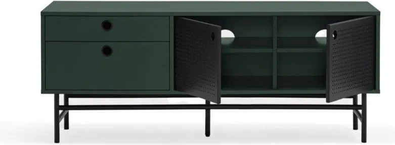 Tmavě zelený TV stolek 140x52 cm Punto - Teulat