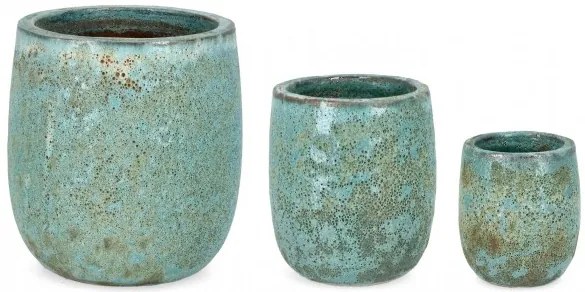 BIZZOTTO Set 3 květináčů DUYEN zelený