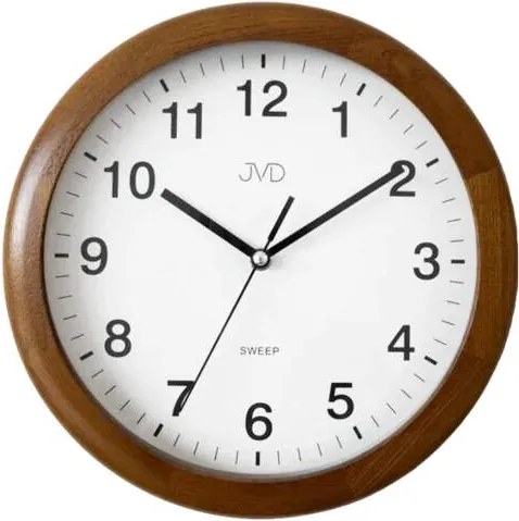 JVD Dřevěné netikající tiché nástěnné hodiny JVD NS19020.2