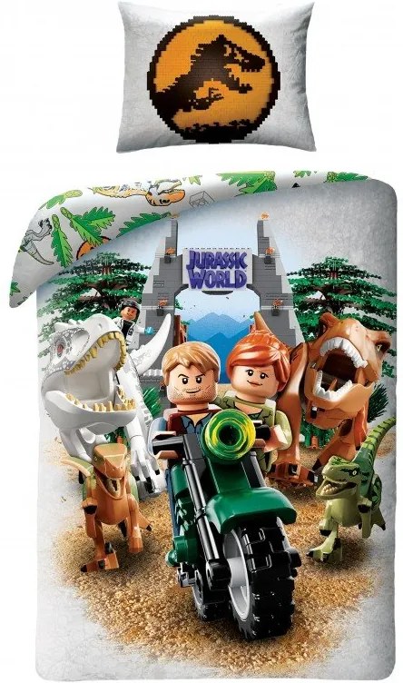 HALANTEX Povlečení Lego Jurský Park Bavlna 140/200, 70/90 cm