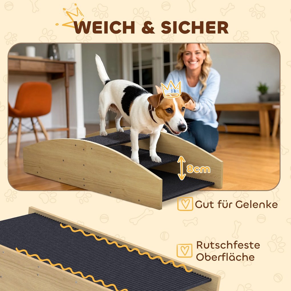 PawHut houpačka pro psy 2 v 1, dřevěná houpačka pro psy, agility rampa pro malé a střední psy do 15 kg, pro rovnováhu a sebedůvěru, 80 x 39,5 x 20 cm…