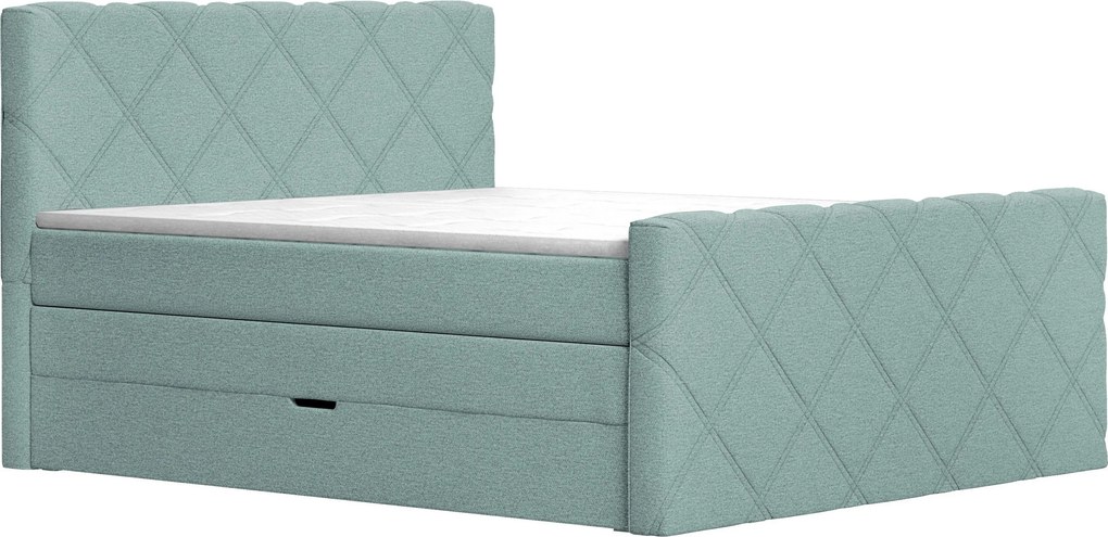 XXXLutz POSTEL BOXSPRING, 180/200 cm, mátově šedá Esposa - Postele s úložným prostorem - 002768013103