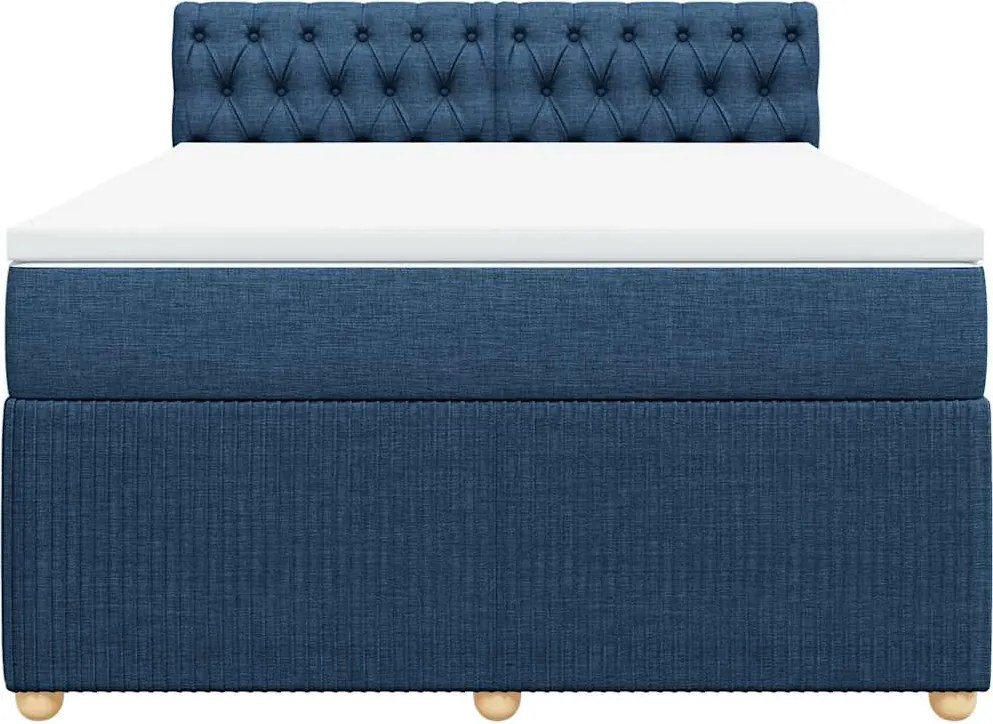 Box spring postel s matrací modrá 140x200 cm textil 3287492
