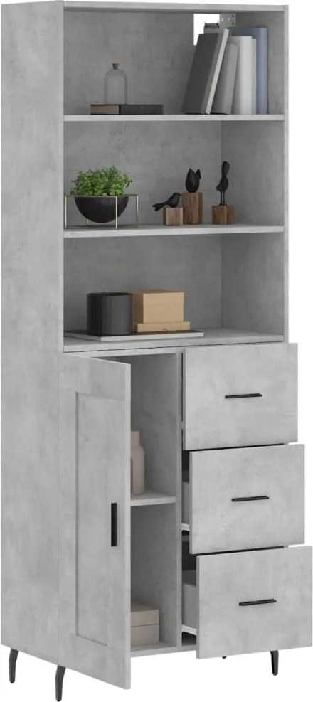 Skříň highboard betonově šedá 69,5x34x180 cm kompozitní dřevo 3190041