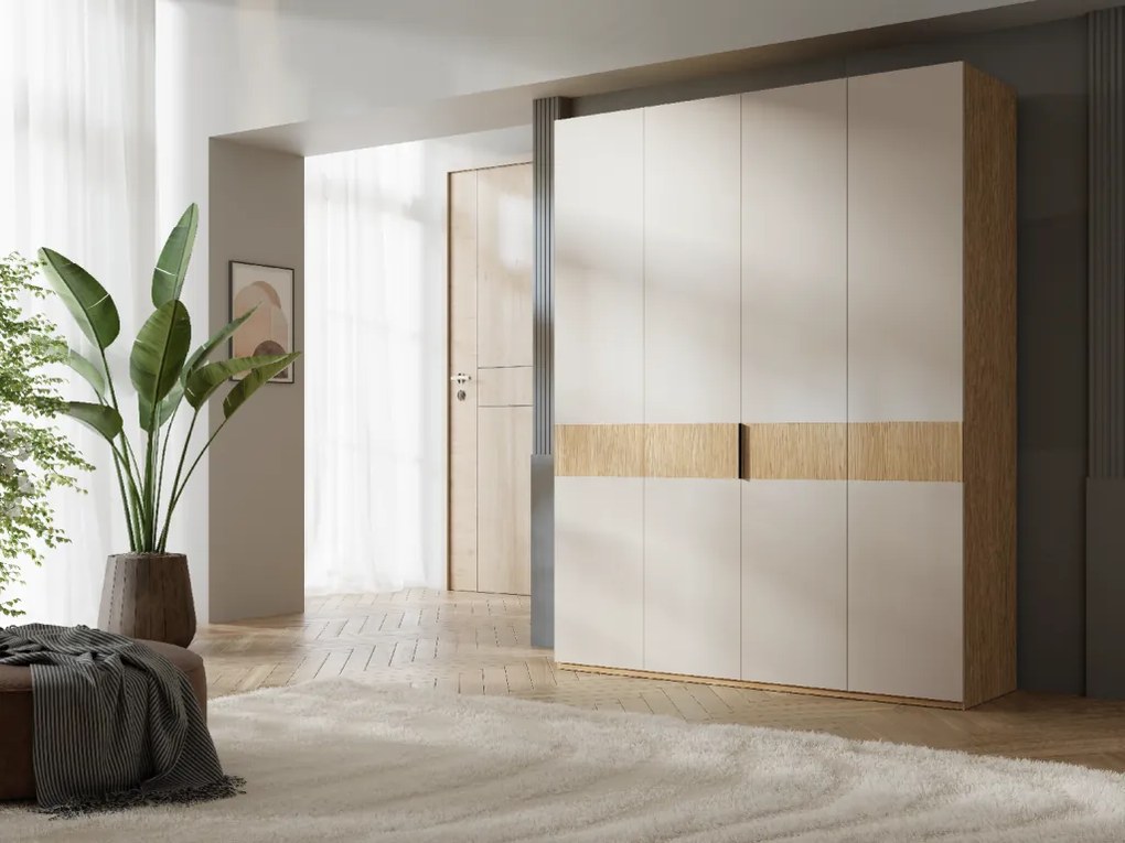 Jurek Šatní skříň SORENO 180 4D Kombinace barev: Makadamia/Makadamia