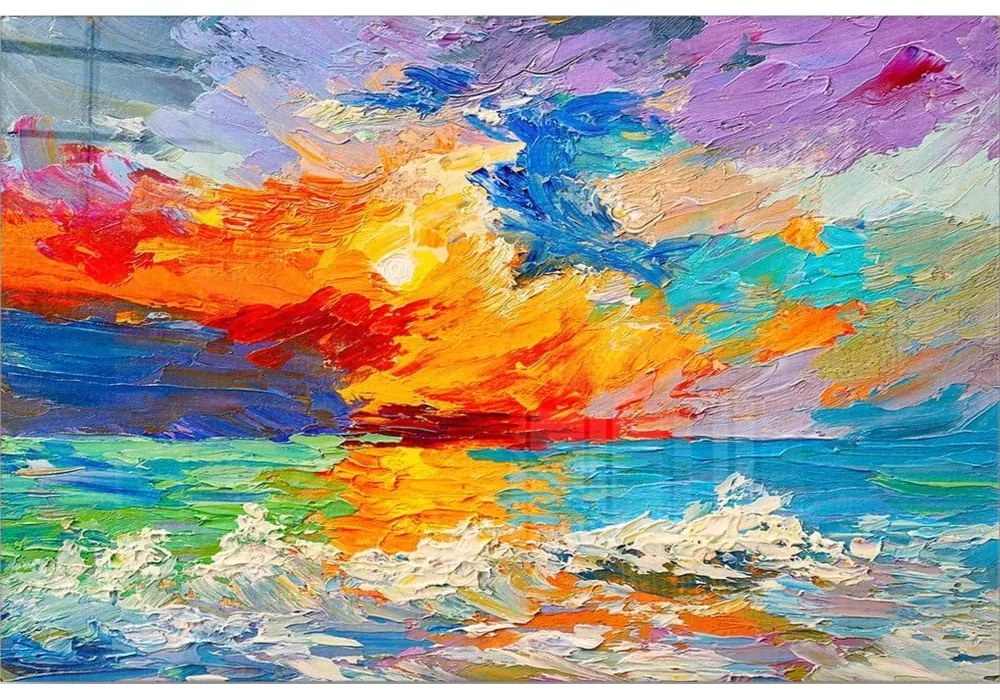 Skleněný obraz 70x50 cm Abstract Sunset – Wallity