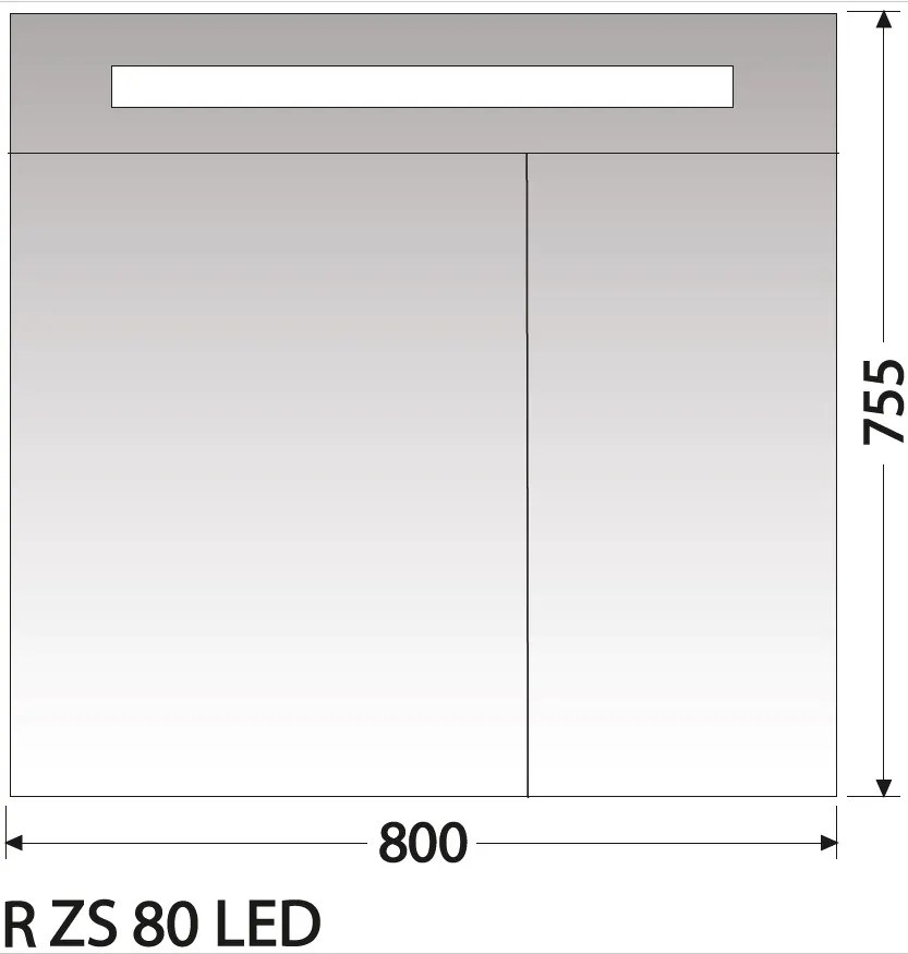 INTEDOOR zrcadlová skříňka s integrovaným LED osvětlením R ZS 80 LED Varianta: A5606 Modrá Indigo MAT