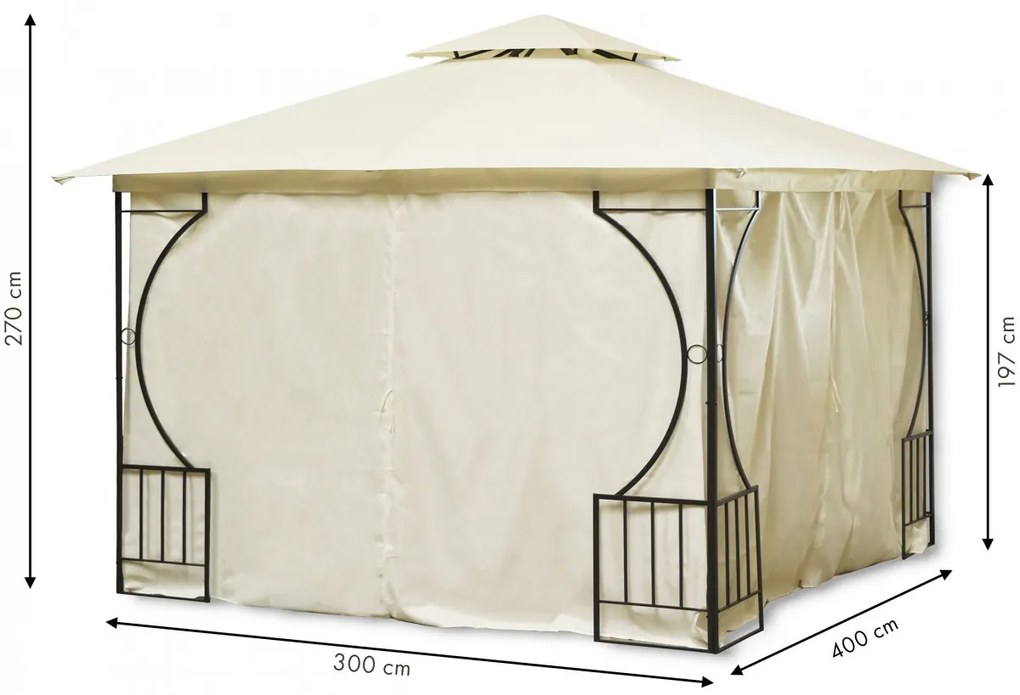 Zahradní pavilon BETH 3x4 m béžový