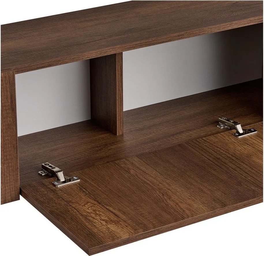 TV stolek v dekoru ořechu v tmavě přírodní barvě 180x45x30 cm Nexus – Kalune Design