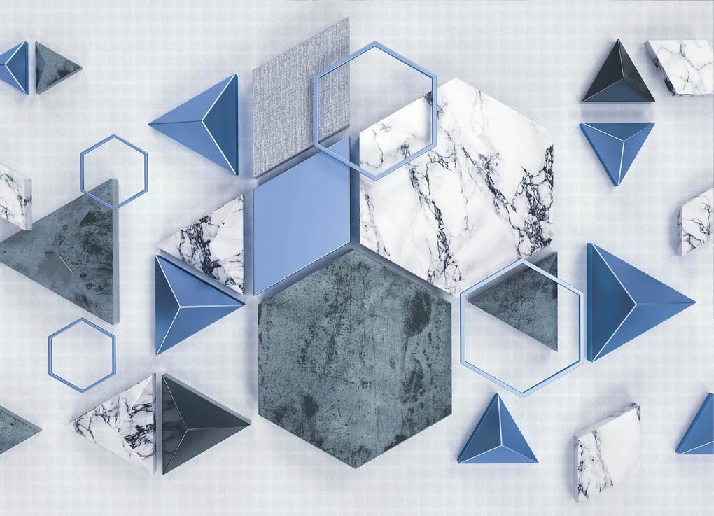 Malvis ® Tapeta 3D modrá struktura Vel. (šířka x výška): 288 x 200 cm