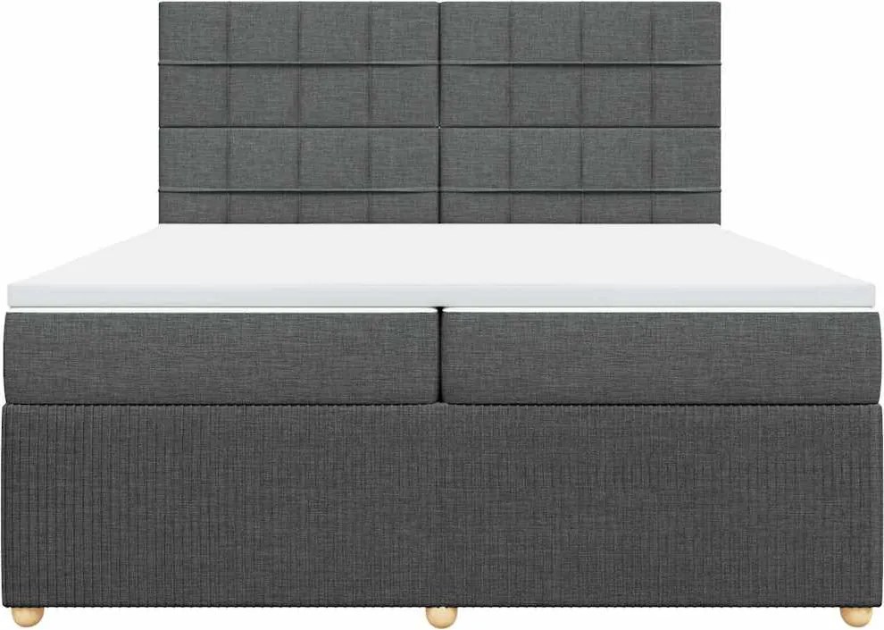 Box spring postel s matrací tmavě šedá 200x200 cm textil 3292164