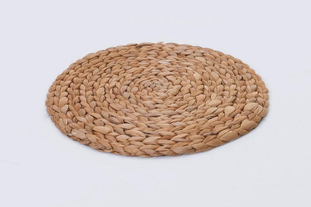 Sada prostírání ILANA, 4-set, průměr 30 cm, vodní hyacint, natur