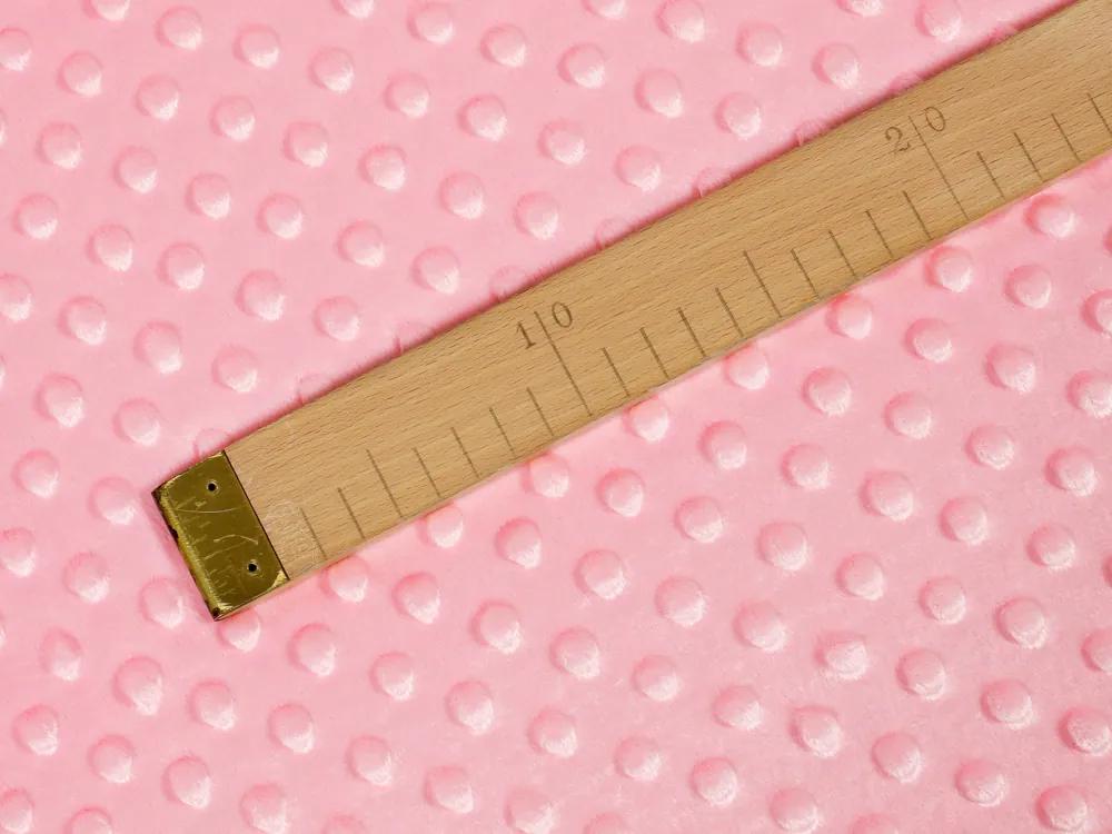 Biante Dětský povlak na polštář Minky 3D puntíky MKP-011 Světle růžový 45 x 45 cm