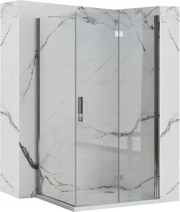 Rea Molier, sprchová kabina 90(dveře) x 90(stěna) x 190 cm, 6mm čiré sklo, chromový profil, KPL-K0539