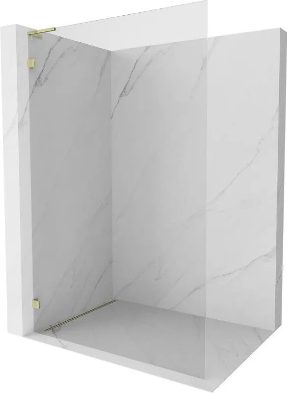 Mexen, Mexen Lunar L sprchová stěna levá 110 x 200 cm, průhledná 8 mm, zlatá - 830L-110-000-50-00-L