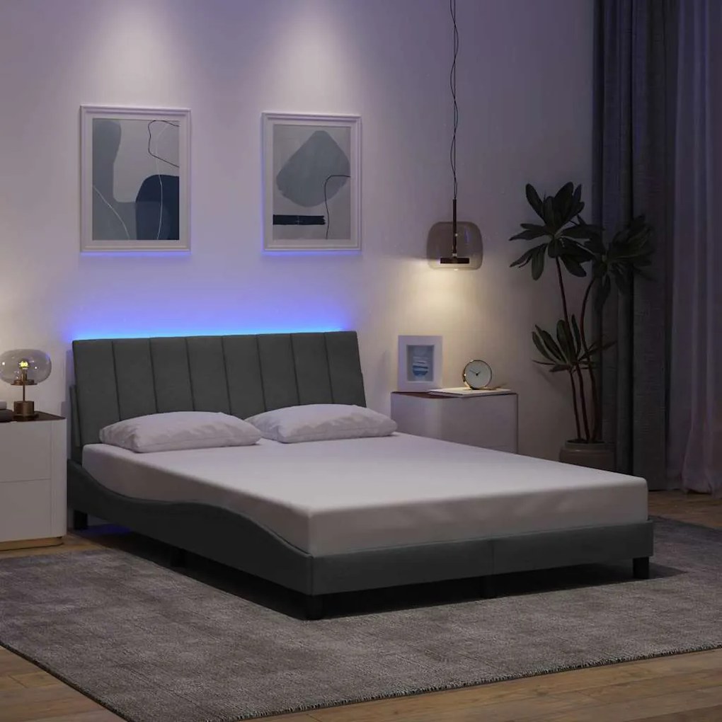 Rám postele bez matrace Hanko světle šedý 140 x 200 cm textil 3310461
