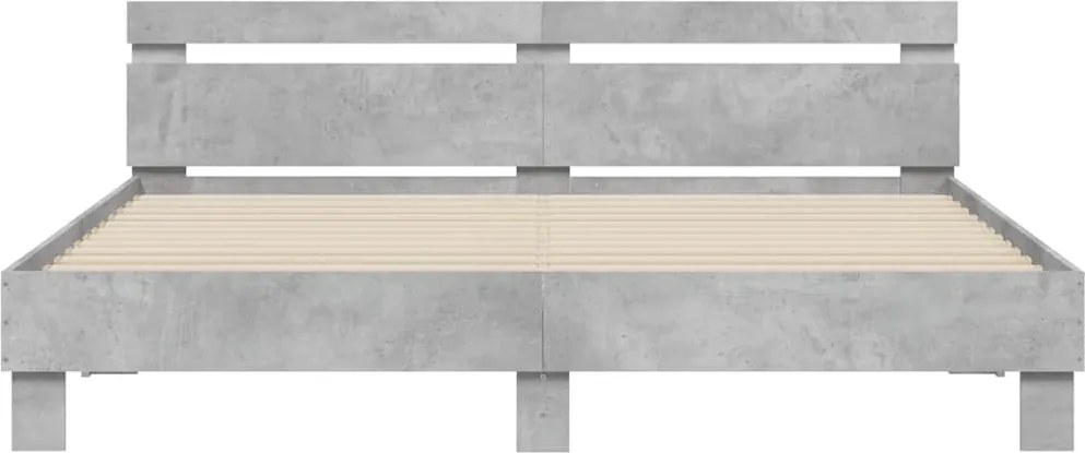 Rám postele s čelem a LED osvětlením betonově šedý 160 x 200 cm 3207535