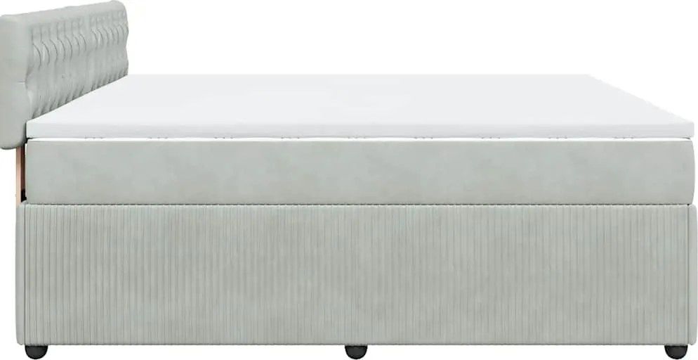 Box spring postel s matrací světle šedá 180x200 cm samet 3290112