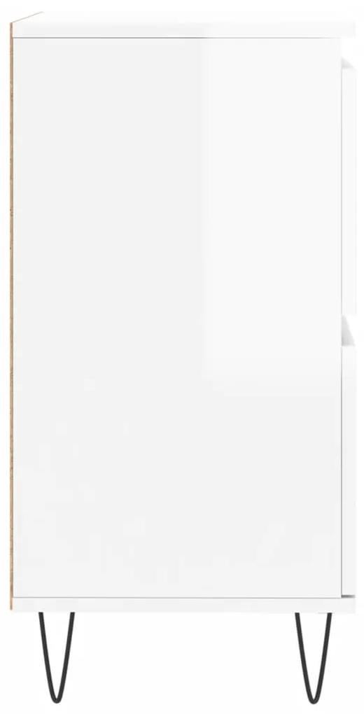 Příborníky 3 ks bílé s vysokým leskem kompozitní dřevo,  3190199