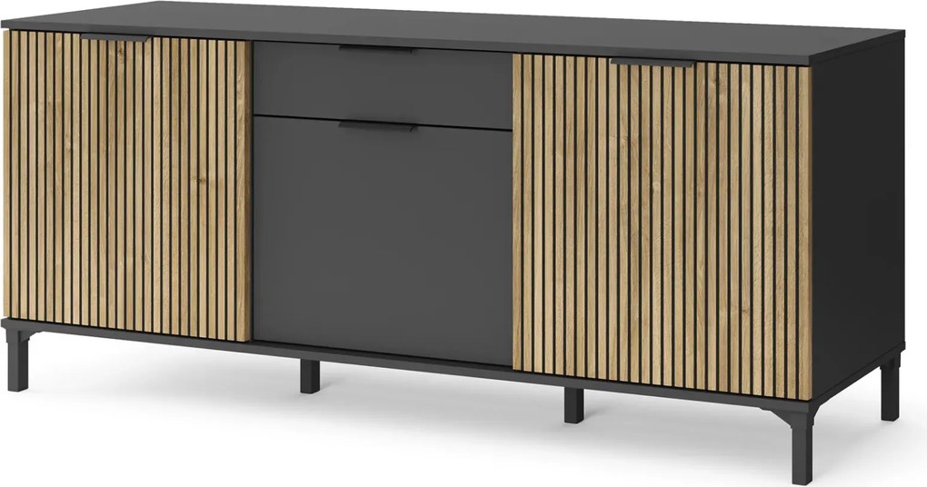 Komoda Kioto 01 165 cm grafit/dub Karlstad