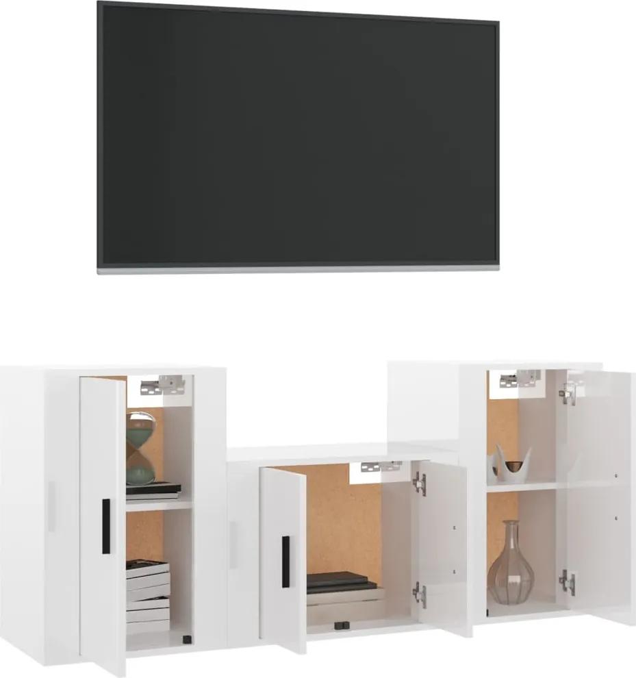 vidaXL 3dílný set TV skříněk kompozitní dřevo [3188384] Barva: Betonová šedá