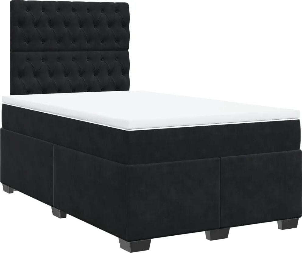 Box spring postel s matrací černá 120 x 200 cm samet 3293190