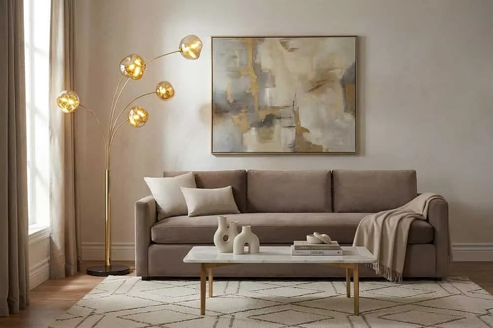Designová stojanová lampa Hanzila 200 cm zlatá