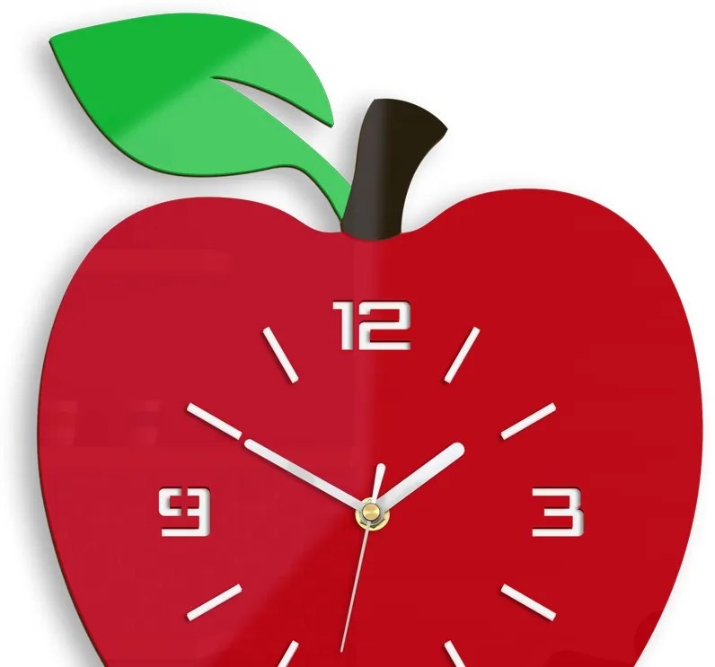 Nástěnné hodiny Apple červené