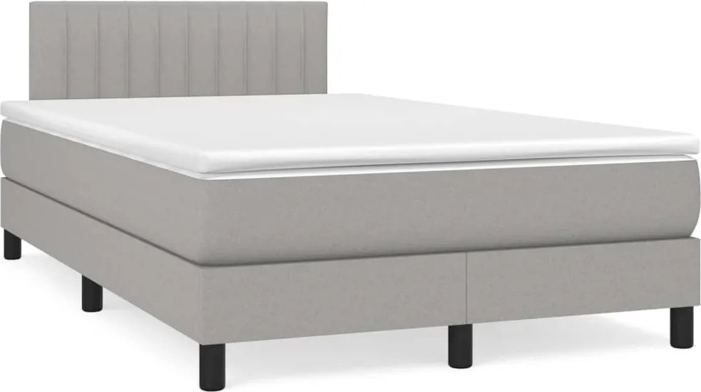 Box spring postel s matrací světle šedá 120 x 200 cm textil 3140201