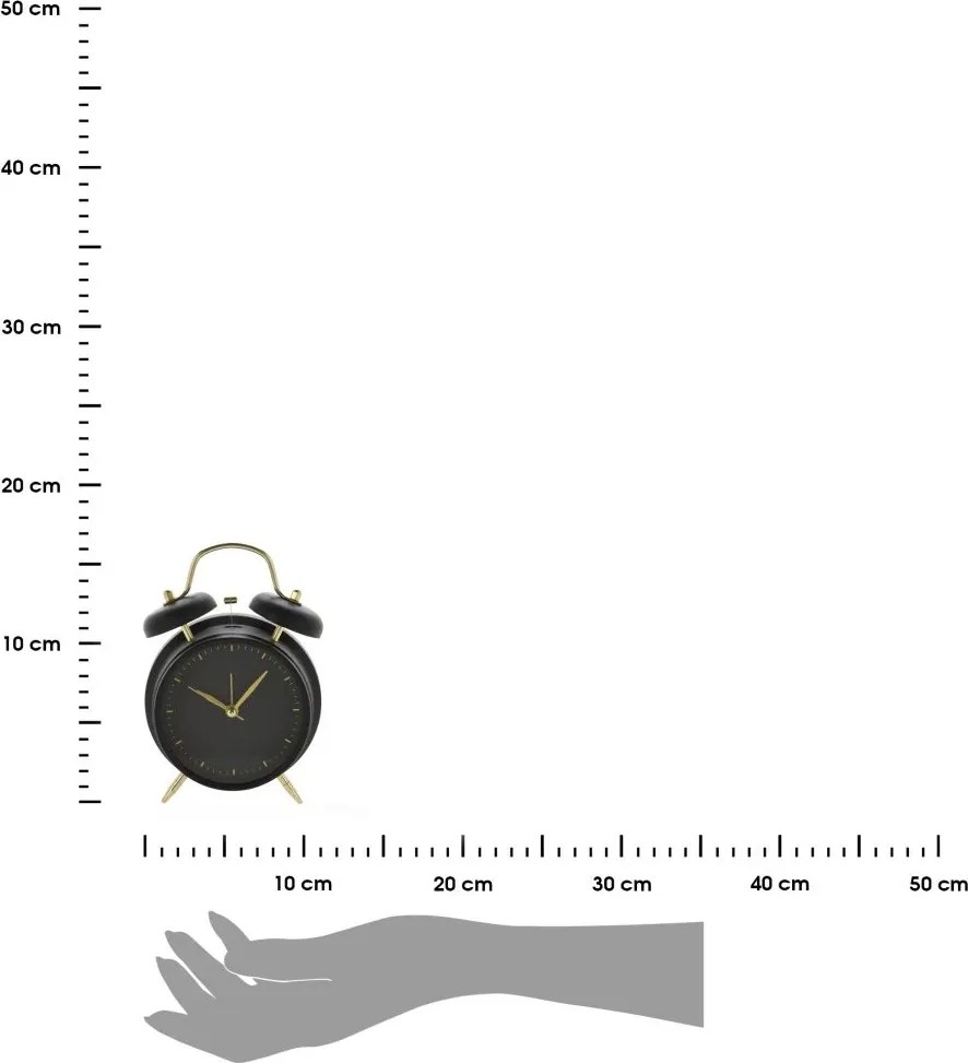 Stolní budík Aspiro 16 cm černý/zlatý