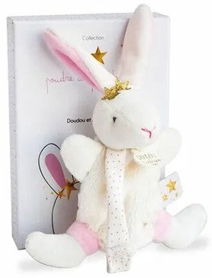 Doudou Dárková sada - Hračka s úchytem na dudlík králíček 15 cm