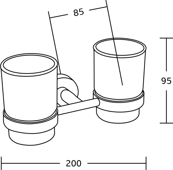 Mexen příslušenství, TIBER držák na kartáček, chrom, 7050552-00