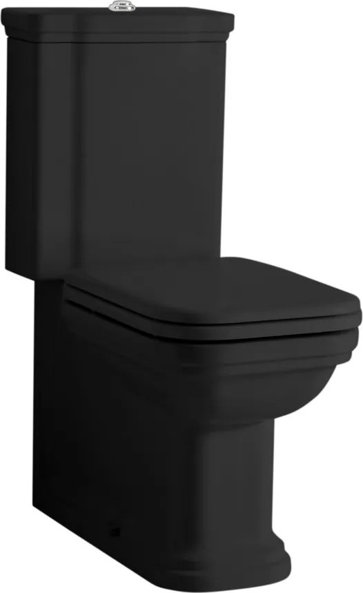 Kerasan Kerasan, WALDORF WC kombi, spodní/zadní odpad, černá-chrom, WCSET25-WALDORF