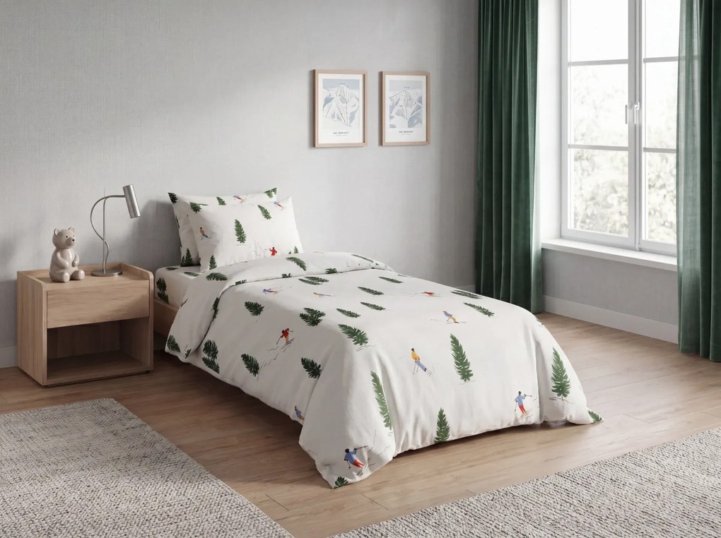 Flanelové povlečení SKIORA béžové Rozměr povlečení: 70 x 90 cm | 140 x 220 cm