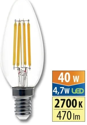 LED žárovka E14 McLED 4,7W (40W) teplá bílá (2700K) svíčka ML-323.032.87.0