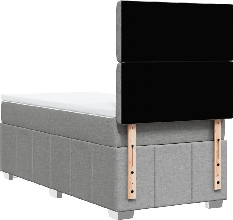 Box spring postel s matrací světle šedá 80 x 200 cm textil 3291502
