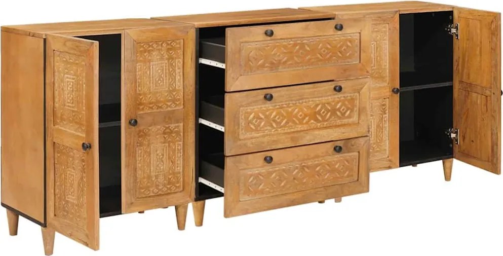 Servírovací skříň 3 ks 180 x 33,5 x 75 cm Hnědá 3310065