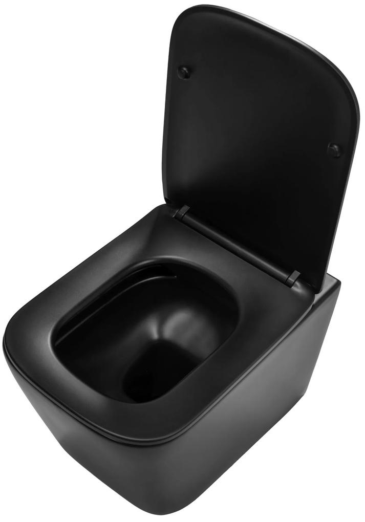 Závěsná WC mísa se SoftClose sedátkem REA Julio černá matná