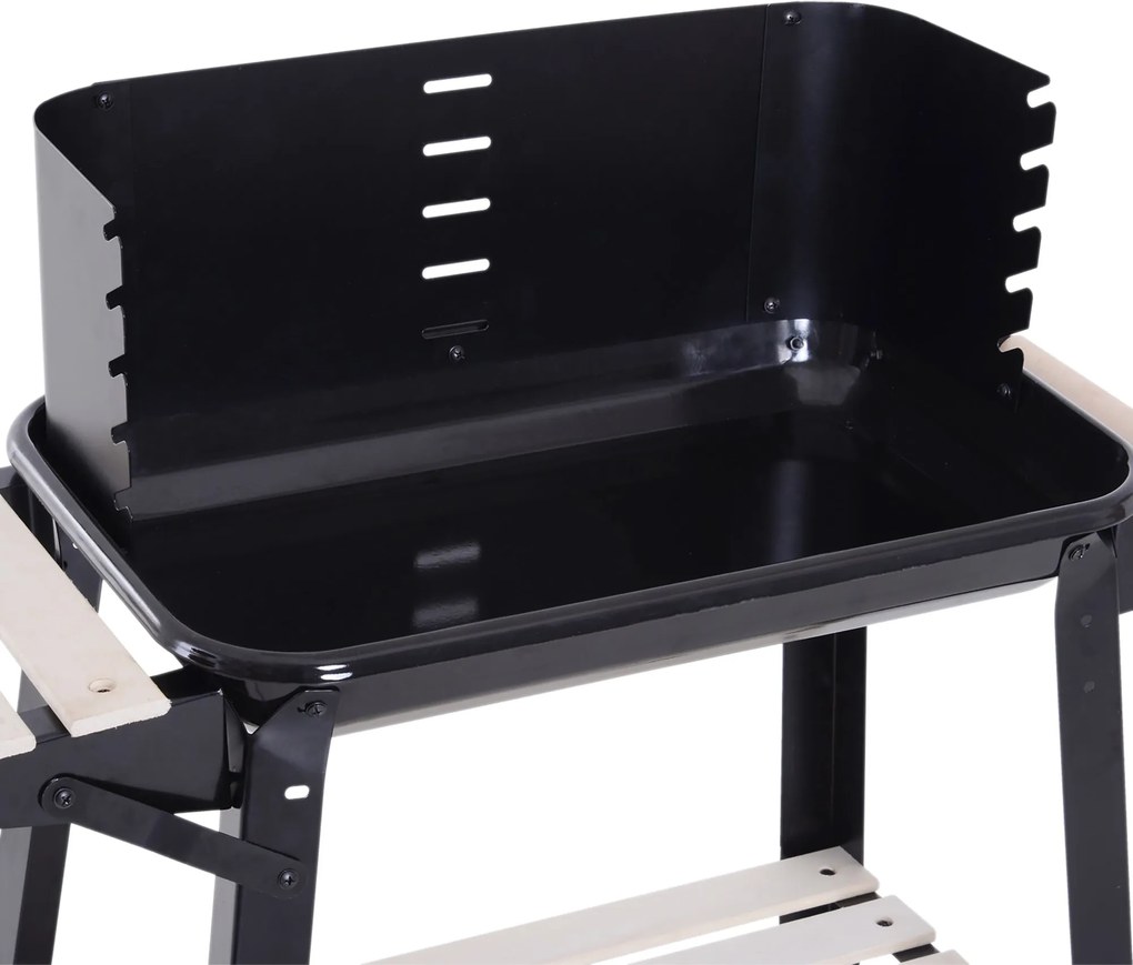 Outsunny Uhlíkový Gril BBQ na Pikniky a Otevřený Oheň 83x46x87 cm