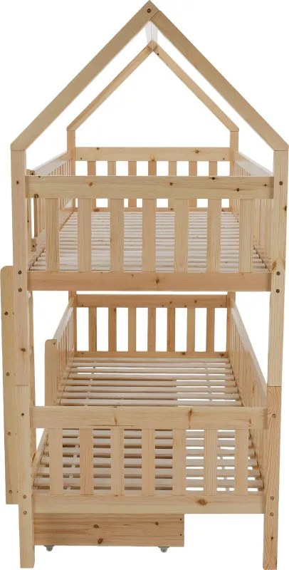 Montessori patrová postel 90x200, přírodní, VENITA TYP 2 Kondela 0000396844