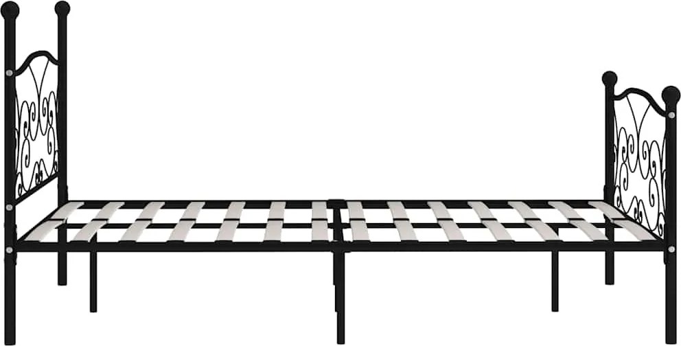 Rám postele s laťkovým roštem černý kov 140 x 200 cm 284457